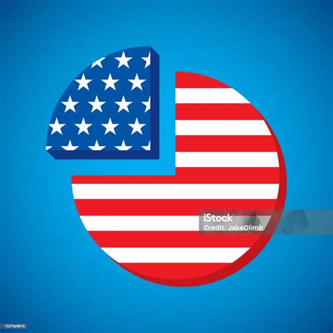미국 파이 차트 3d 개념에 대한 스톡 벡터 아트 및 기타 이미지 개념 계획 국기 Istock