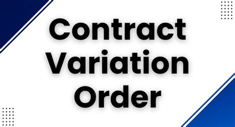 Contract Variation Order Template Revamp