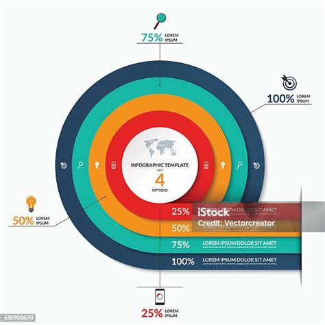 서클 인포그래픽 템플릿입니다 4가지 옵션이 있는 벡터 배너 4에 대한 스톡 벡터 아트 및 기타 이미지 4 4가지 개체 인포그래픽 Istock