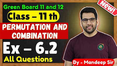 Class 11 Ex 6 2 Q1 To Q5 Permutation And Combination Maths Cbse Ncert Green Board