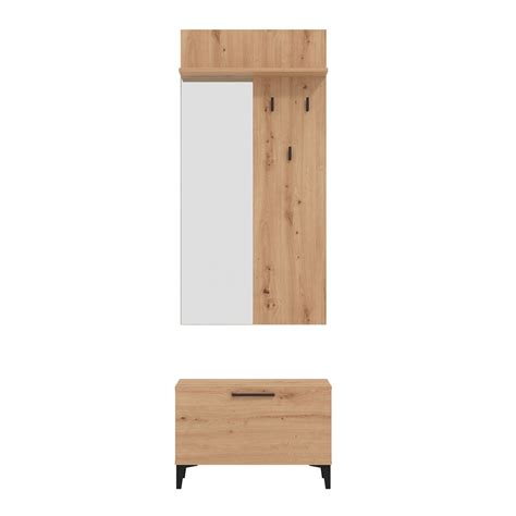 Dedeman Cuier Hol Terni Cu 3 Agatatori Oglinda Si Pantofar Stejar Artisan 67 4 X 34 8 X 200