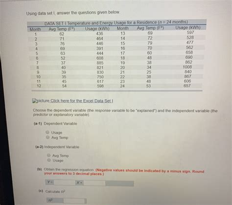 Solved Using Data Set I Answer The Questions Given Below Chegg
