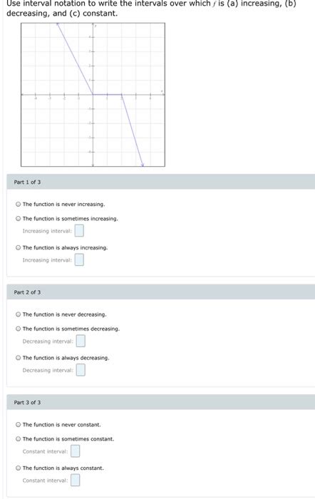 Solved Use Interval Notation To Write The Intervals Over