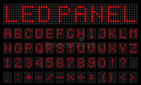 Creative Vector Illustration Of Led Digital Alphabet Font Electronic Number Digital Display