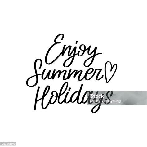 손 문자 영감 포스터 즐길 여름 휴가입니다 벡터는 일러스트 레이 션 견적 재미 흰색 바탕에 서 예 고풍스런에 대한 스톡 벡터 아트 및 기타 이미지 Istock