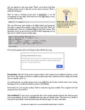 Coding JavaScript Word Replacement Game By Starlorten Enterprises