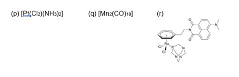 Solved Identify The Electron Counts Around The Metal Centre