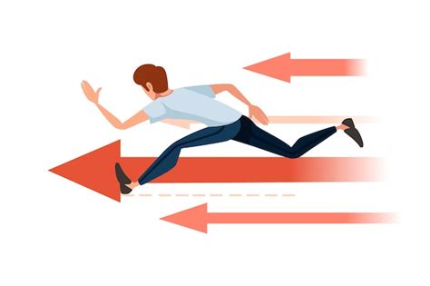 Premium Vector Man Running On Red Arrow Concept Cartoon Character Design Flat Vector