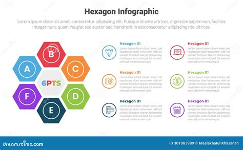 Hexagon Or Hexagonal Honeycombs Shape Infographics Template Diagram With Big Flower Shape And