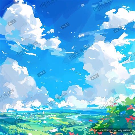 Ai创作图动漫风格白云 动漫中的白云 动漫白云素材 蓝天白云唯美插画 阳光晴朗风景插画 动漫白云 动漫童话中的白云 动漫中童话中的白云 手绘蓝天白云插画 动漫云素材 晴天插画 浪漫动漫洁白云朵