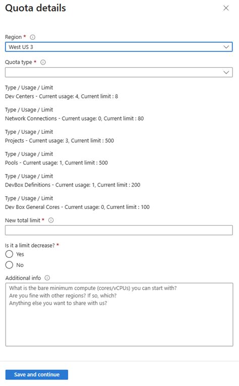 request a quota limit increase for dev box resources microsoft dev