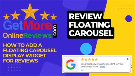 how to add a floating carousel display widget for reviews