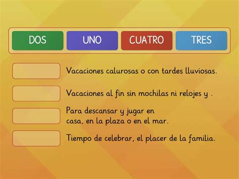 Enumerar Información Del Texto Match Up