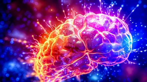 Biology Neural Networks In The Brain Neon Lights Thinking And Intelligence Made With