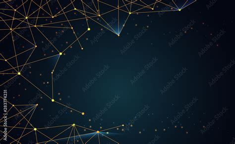 Modern Abstract Network Science Connection Technology Gold Line Premium Dot And Graphic Design