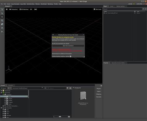 Warning Nucleus Not Configured Correctly Isaac Sim Nvidia
