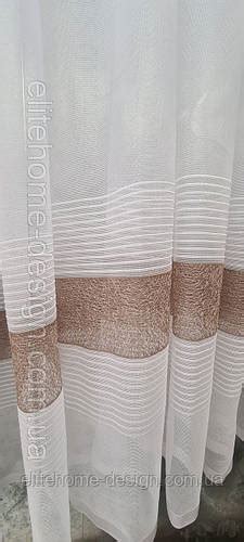 Тюль тонкий льон з смужками висота 1.70/ 5м шириною по середині ...