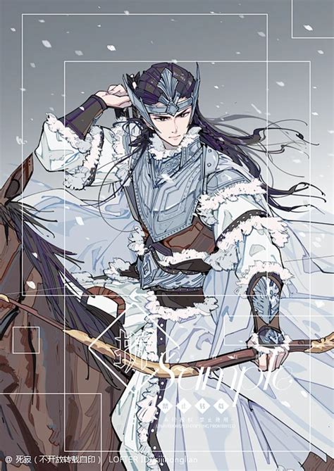 古风骑马射箭 花瓣网