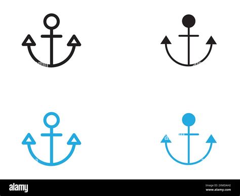 Anchor Icon Vector Line Logo Mark Or Symbol Set Collection Outline Style Stock Vector Image