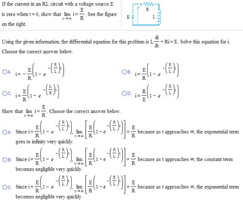 Solved If The Current In An RL Circuit With A Voltage Source Chegg Com
