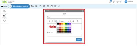 learn how to add text in dashboard helical insight