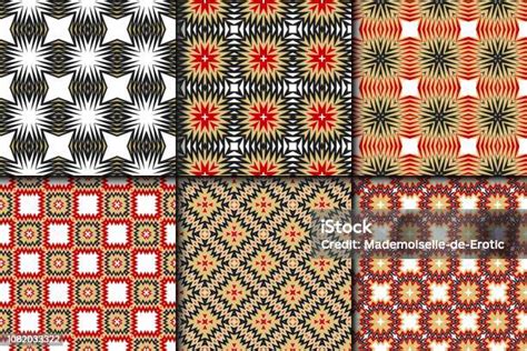 레트로 완벽 한 패턴의 집합입니다 형상 삼각형 Zig Zag 벽지 직물 스크랩북 디자인 질감에 대 한 벡터 일러스트입니다 나무에 대한 스톡 벡터 아트 및 기타 이미지