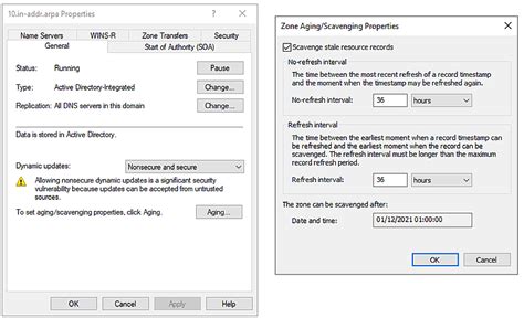 missing dns entries in windows reverse lookup zone networking
