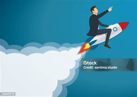 성공적인 배경 벡터에 로켓비행 사업가 비즈니스 컨셉 일러스트레이션 아이디어에 대한 스톡 벡터 아트 및 기타 이미지 아이디어 개념 경영자 Istock