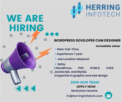 Sri Amirtha Saranya Srithar On Linkedin 🔍 Were Hiring Wordpress Developer Design Expert We