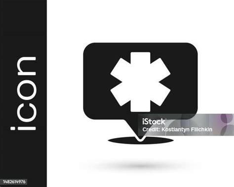 비상 사태의 검은 의료 기호 흰색 배경에 고립 된 생명의 별 아이콘 벡터 건강 진단에 대한 스톡 벡터 아트 및 기타 이미지 건강 진단 건강관리와 의술 검은색 Istock