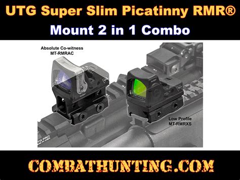 Mt Rmrkit Utg® Super Slim Picatinny Rmr® Mount 2 In 1 Combo For Trijicon® Rmr Scope Mounts