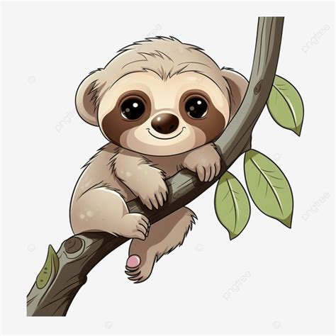 나무에 매달린 귀여운 나무늘보 귀엽다 나태 안심하다 Png 일러스트 및 이미지 에 대한 무료 다운로드 Pngtree