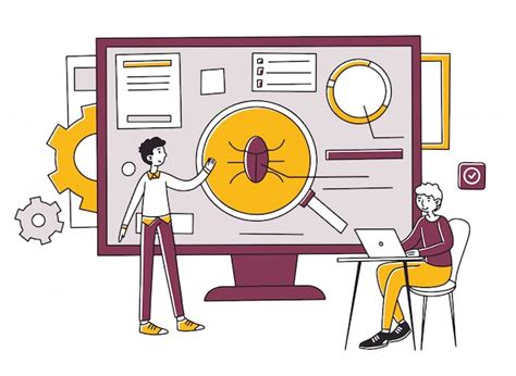 premium vector programmers testing new application