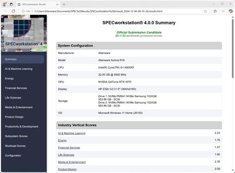 Specworkstation 4 Benchmark