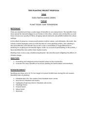 TREE PLANTING PROJECT PROPOSAL Docx TREE PLANTING PROJECT PROPOSAL TITLE TAITA TAVETA GOING TREE PLANTING PROJECT PROPOSAL Docx TREE PLANTING PROJECT PROPOSAL TITLE TAITA TAVETA GOING