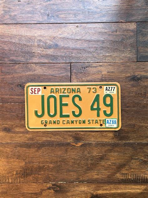 License Plate Arizona 1973 With 1977 Sticker Original Vintage Arizona