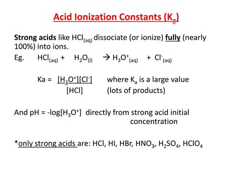 Ppt Acid Ionization Constants K A Powerpoint Presentation Free Download Id 2719667