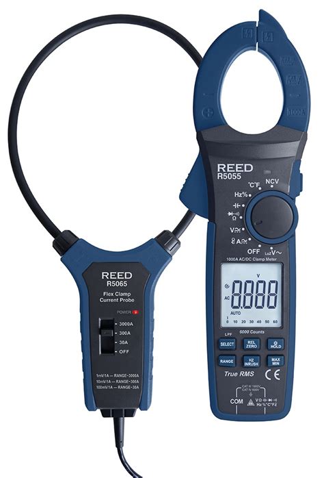 REED R KIT True RMS AC DC Clamp Meter With Flexible Current Probe Kit