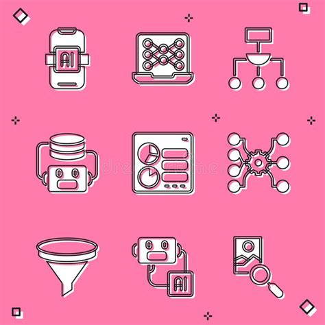 Set Artificial Intelligence Ai Neural Network Algorithm Robot Computer Api Interface Funnel