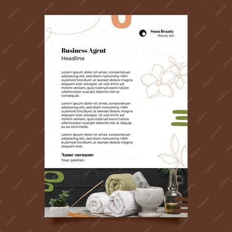 손으로 그린 스파 살롱 템플릿 디자인 무료 벡터