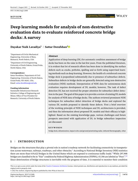 Pdf Deep Learning Models For Analysis Of Non‐destructive Evaluation Data To Evaluate
