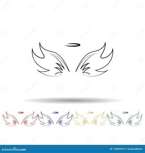 Wings Crown Hand Drawn Multi Color Icon Simple Thin Line Outline Vector Of Wings Crown Icons