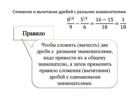 Сложение и вычитание дробей с разными знаменателями презентация онлайн