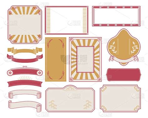 矢量图像的一个简单的框架图标在日本。东方婚礼请柬和相框背景。中式抽象模板。素材 花瓣网