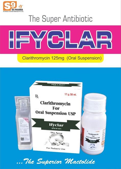 Clarithromycin 125mg 5ml Dry Syrup For Commercial Packaging Size 30ml With Outer At ₹ 154 56