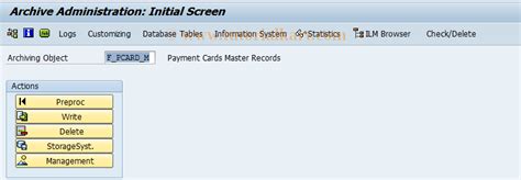 Cram Sap Tcode Archive Card Master Records