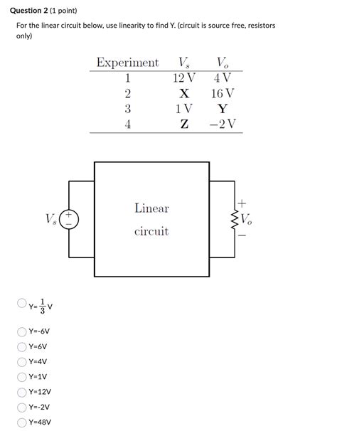 solved for the linear circuit below use linearity to find
