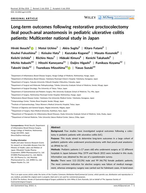 Pdf Long Term Outcomes Following Restorative Proctocolectomy Ileal Pouch Anal Anastomosis In