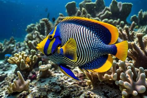 An Angel Fish Swimming Beautifully Stock Image Image Of Tropical Colorful