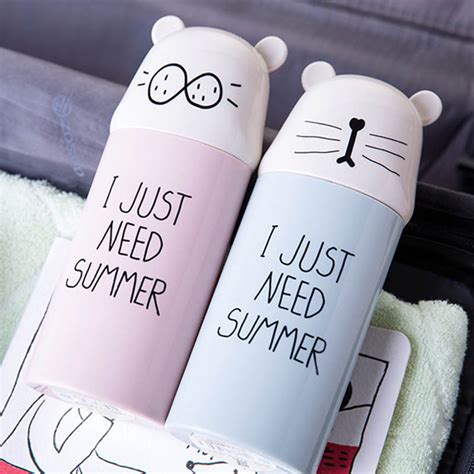 Badu Bg Държач за кутия за питейна четка за зъби Карикатура Пътуване Необходима пластмасова чаша